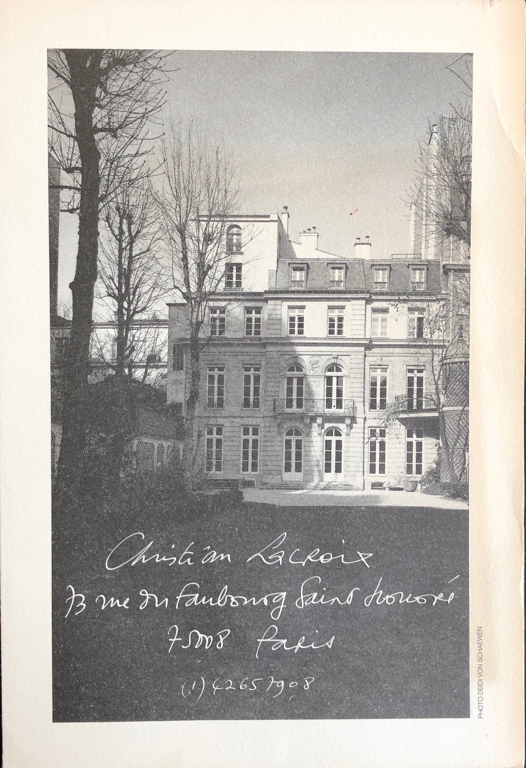 Lacroix, Christian. (b. 1951) Original Drawing and Notes on a Promotio ...